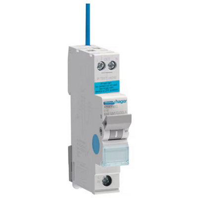 HAGER RCBO 1P 6kA B-16A 30mA Type A 1M, ADA316G