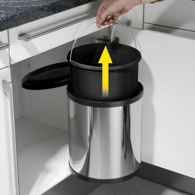 Hailo Compact-Box 15L Kitchen Waste Bin - Stainless steel