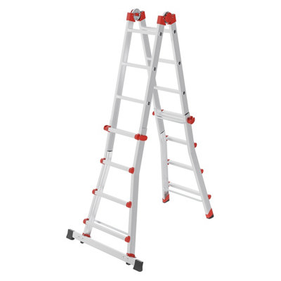 Hailo M80 Aluminium Multipurpose ladder - 4x4 Rungs | DIY at B&Q