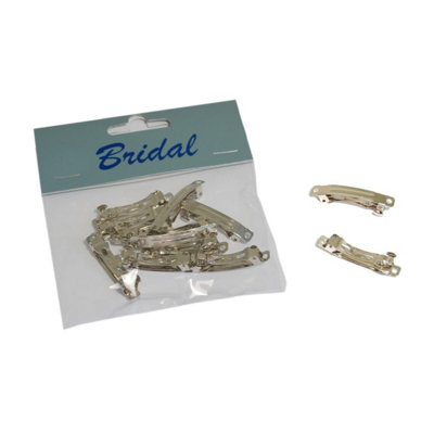Hair: Spring Clip: Metal: 5 x 40mm: Pack of 12: Silver