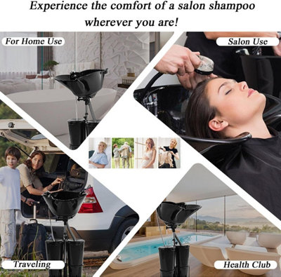 Hairdressing Shampoo Bowl Portable Salon Mobile Hair Washing Backwash ...