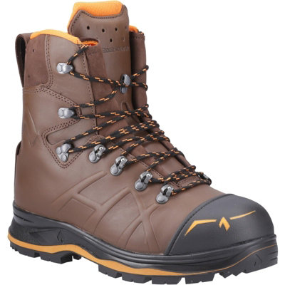 Haix Trekker Mountain 2.0 brown steel-toe chainsaw cut level 1 forestry ...