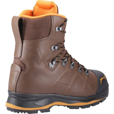 Haix Trekker Mountain 2.0 brown steel-toe chainsaw cut level 1 forestry ...
