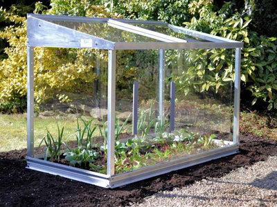 Half Cold Frame - Aluminium/Glass - L65 x W121 x H82 cm - Brown | DIY ...