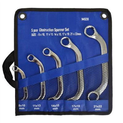 Half Moon Ring Spanners Metric Sizes 8-22mm Obstruction Bend C Wrench ...