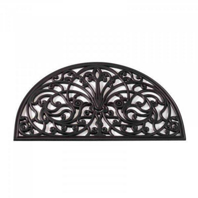 Half Moon Rubber Door Mat, Wrought Iron Effect, Non Slip Heavy Duty ...