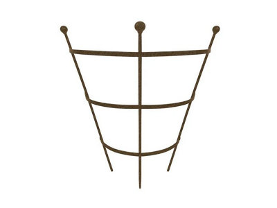 Half Peony Cage Support Frame - Raw Steel Designed to Rust - Pack of 3