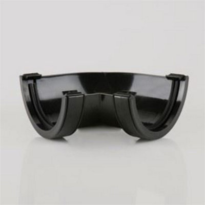Half Round Gutter Angle 112mm Black Plastic 120 Degree Home DIY ...