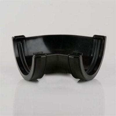 Half Round Gutter Angle 112mm Black Plastic 135 Degree Home DIY ...