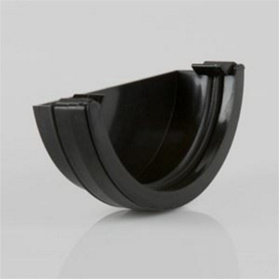 Half Round Gutter Stop End 112mm Black Home DIY External Guttering ...