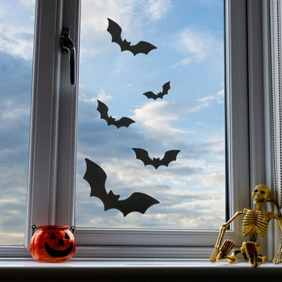 Halloween 28 Bat Window Stickers Halloween Window Decorations Reusable ...