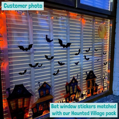Halloween 28 Bat Window Stickers Halloween Window Decorations Reusable ...