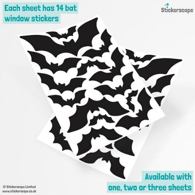 Halloween 28 Bat Window Stickers Halloween Window Decorations Reusable ...