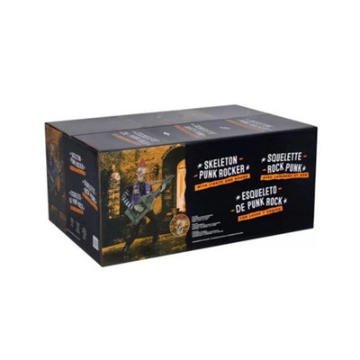 Halloween 6ft Skeleton Punk Rocker Lights & Sounds Prop Decoration