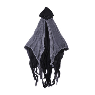 Halloween Black Linen Phantom Costume Skeleton Cloak at B&Q