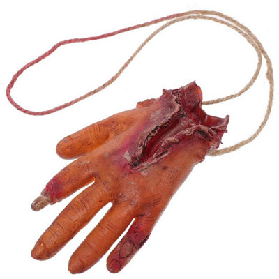 Halloween Fake Bloody Severed Hand Prop Scary Decoration Party Necklace