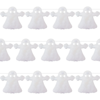 HALLOWEEN GHOST GARLAND PAPER HOME PARTY DECORATIONS THEMED 3M