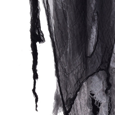 Halloween Grey Linen Phantom Costume Skeleton Cloak