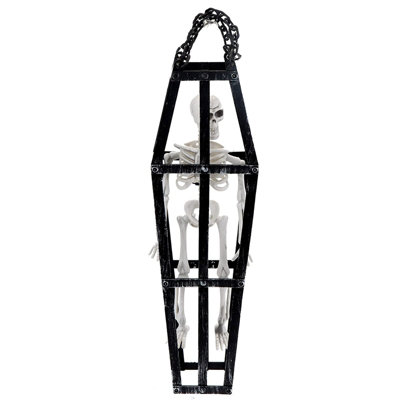 Halloween Hanging Skeleton Caged - Terrifying Detailed Decoration ...