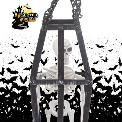 Halloween Hanging Skeleton Caged - Terrifying Detailed Decoration ...