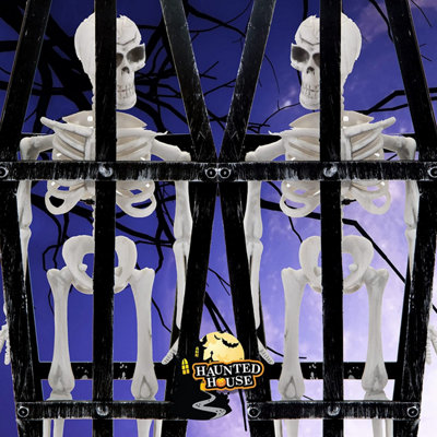 Halloween Hanging Skeleton Caged - Terrifying Detailed Decoration ...