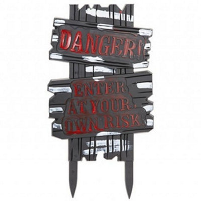 Halloween Haunted Danger Yard Sign Stake