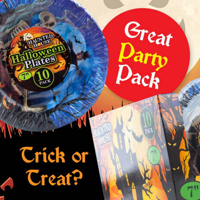 Halloween Paper Plates - Graveyard 7 inch Halloween Party - Haunted ...
