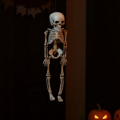 Halloween Realistic Full Body Hanging Skeleton Prop Decoration Posable ...