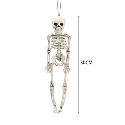 Halloween Realistic Full Body Hanging Skeleton Prop Decoration Posable ...