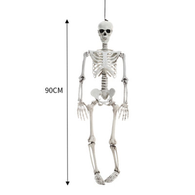 Halloween Realistic Full Body Skeleton Prop Decoration Posable Joints 90cm