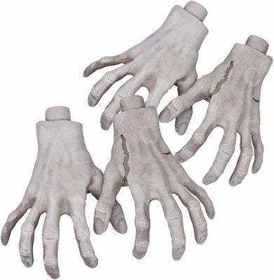Halloween Skeleton Hands - Realistic Life Size Severed Fake Plastic ...