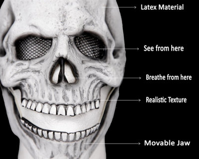 Halloween Skeleton Latex Mask White | DIY at B&Q