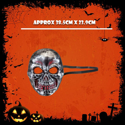 Halloween Skull Mask Silver Halloween Party, Trick or Treat Skull