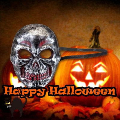 Halloween Skull Mask Silver Halloween Party, Trick or Treat Skull