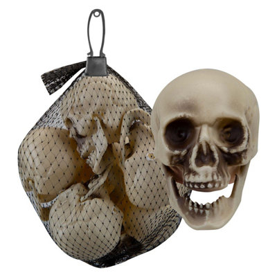 Halloween Skulls Decoration Pack Trick or Treat Party 17cm White | DIY ...
