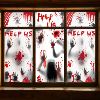Halloween Window Decorations Zombie Posters - 3 Pcs Giant Bloody ...