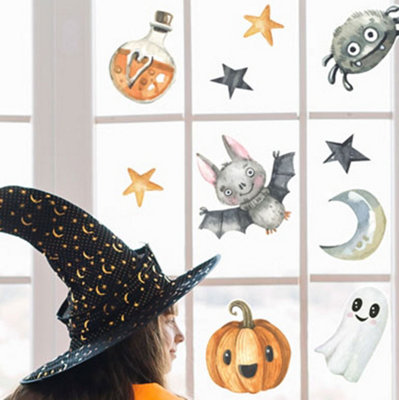 Halloween Window Sticker Pack Children's Bedroom Nursery Playroom Décor ...