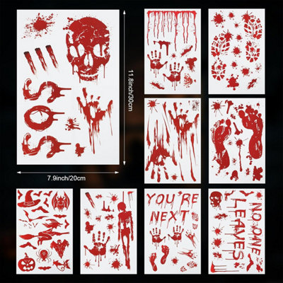 Halloween Window Stickers, Halloween Blood Stickers, Bloody Handprint ...