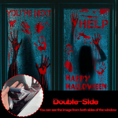 Halloween Window Stickers - Large Spooky Halloween Window Decorations ...