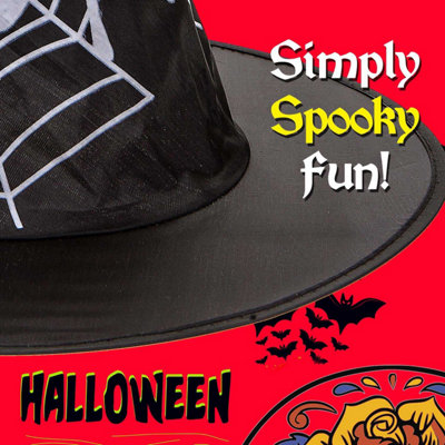 Halloween Witch Hat with Spider Print, Spooky Costumes