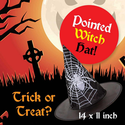 Halloween Witch Hat with Spider Print, Spooky Costumes