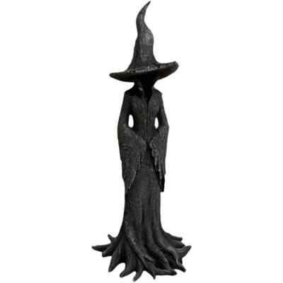 Halloween Witch Statue Resin Witch Figure, Faceless Ghost Sculpture ...