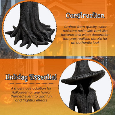 Halloween Witch Statue Resin Witch Figure, Faceless Ghost Sculpture ...