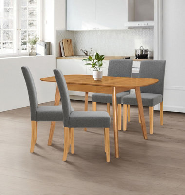 Hallowood Furniture Aston Butterfly Extending Table with 4 Straight ...