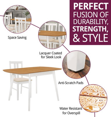 Hallowood Furniture Aston Butterfly Extending Table with 6 Chairs (2 ...
