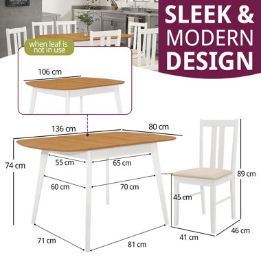 Hallowood Furniture Aston Butterfly Extending Table with 6 Chairs (2 ...
