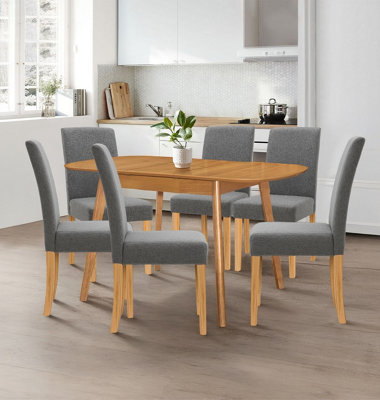 Hallowood Furniture Aston Butterfly Extending Table with 6 Straight ...