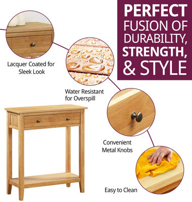 Hallowood Furniture Aston Console Table with one Large Drawer