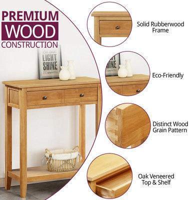 Hallowood Furniture Aston Console Table with one Large Drawer