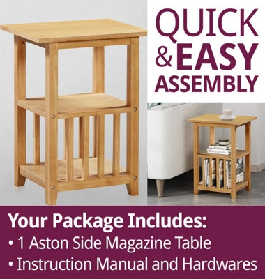 Hallowood Furniture Aston Side Magazine Table